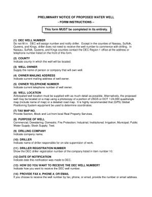 Fillable Online Www1 Dec State Ny Preliminary Notice Form 2015