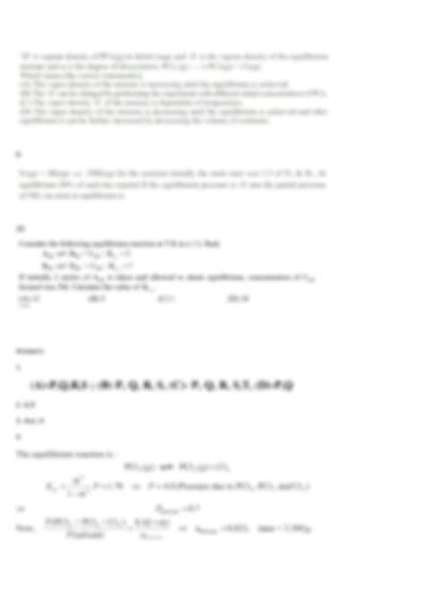 SOLUTION Chemical Equilibrium Practice Sheet Studypool