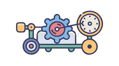 Gear Powered Device With Clock Motion And Timing Precision Vector Design Generative Ai Stock