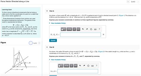 Solved Force Vector Directed Along A Line Part A