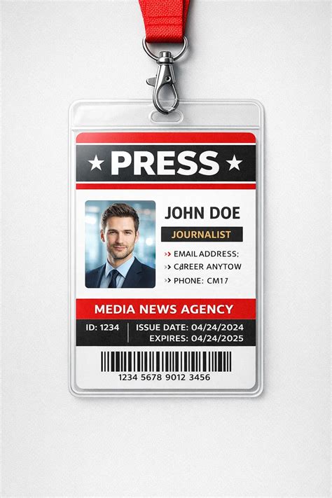 Free Editable Press Pass Template