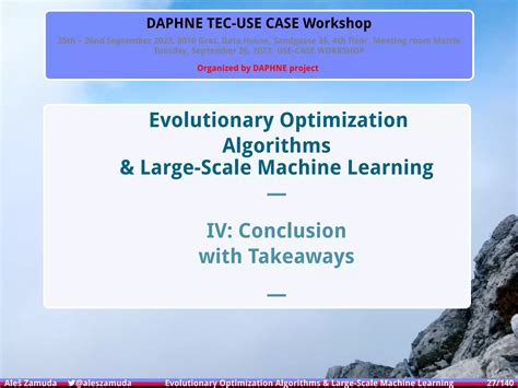 Evolutionary Optimization Algorithms And Large Scale Machine Learning