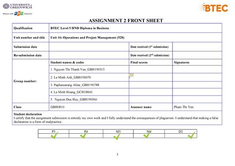 Le Minh Anh Fgw Hn 273861 Kljsdhflkosgyfoijseagdrfviluearferyfgh Assignment 2 Front Sheet