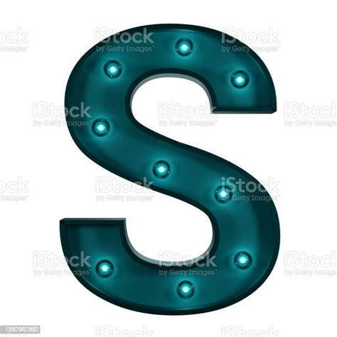 전구를 가진 파란 금속 편지 S 0명에 대한 스톡 사진 및 기타 이미지 0명 3차원 형태 개념 Istock