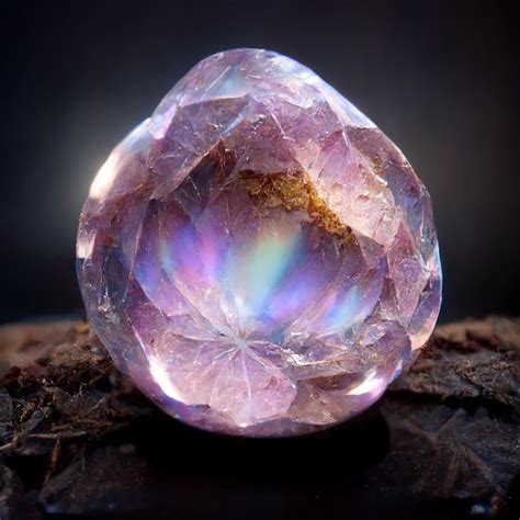 Premium Ai Image Light Pink Rainbow Crystal