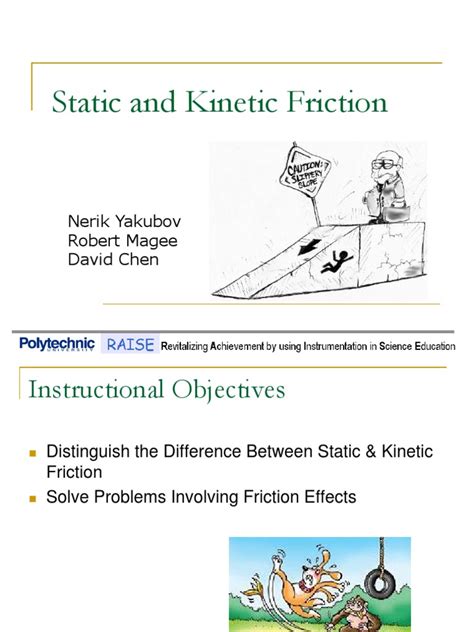 Static And Kinetic Frictionppt Friction Kinetic Energy