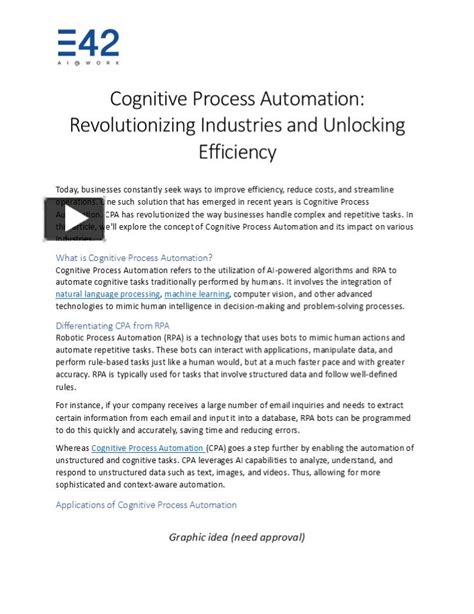 Ppt Cognitive Process Automation Revolutionizing Industries