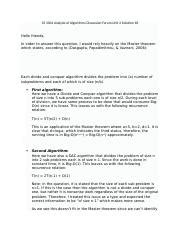 CS 3304 Analysis Of Algorithms Discussion Forum Unit 2 Solution 18 Docx