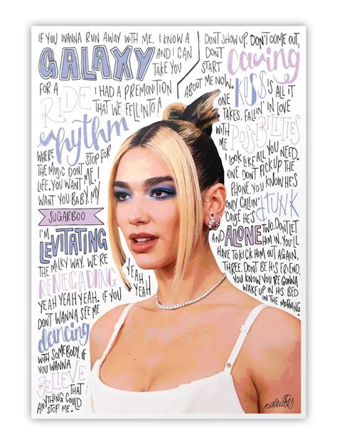 Dua Lipa Lyrics Poster Lyric Poster Song Lyric Posters Lyrics