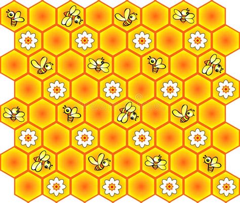 Fondo Con Las Abejas Y El Panal Ilustración Del Vector Ilustración De