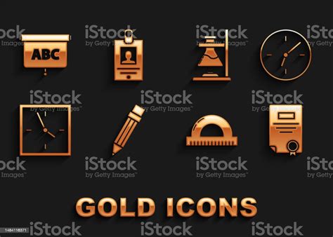 Set Pencil With Eraser Clock Certificate Template Protractor Grid For