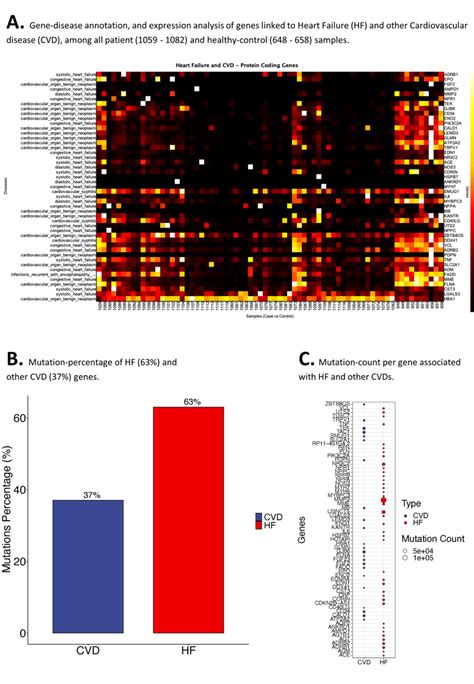 c mutation count per gene associated with hf and other cvds 496