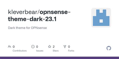 GitHub Kleverbear Opnsense Theme Dark Dark Theme For OPNsense