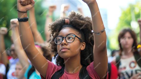 Premium Photo Closeup Of A Young Woman With Curly Hair And Glasses