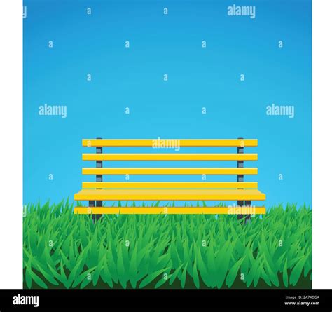 Bench On Grass Stock Vector Image And Art Alamy