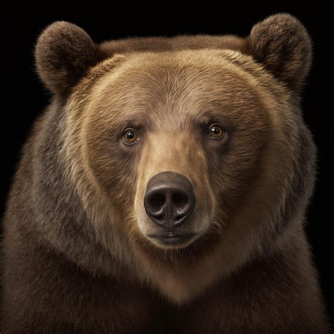 Premium Photo Grizzly Bear Portrait Ultra Realistic Generative Ai