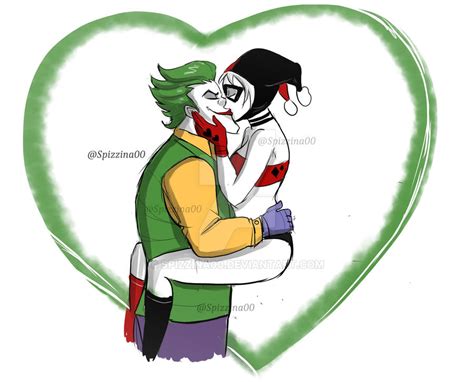 Joker And Harley Kiss By Spizzina00 On Deviantart