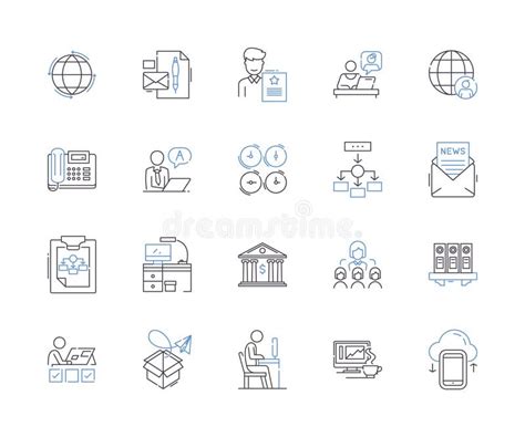 Corporation Management Outline Icons Collection Corporating Management Strategy Oversight