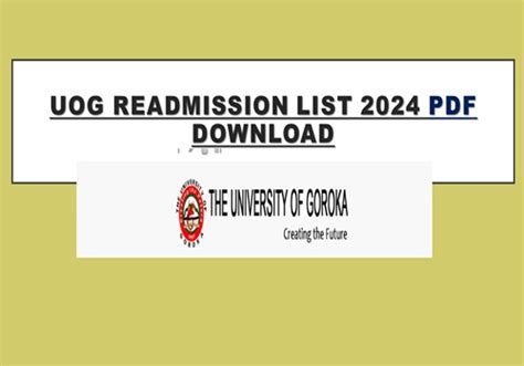 Uog Readmission List 2024 Pdf Download Re Enrolment Applications