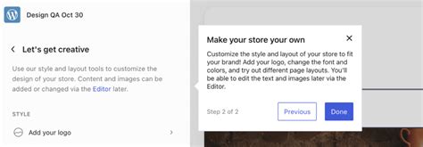 Customize Your Store Spotlight Tour Caret Is Not Centered Vertically