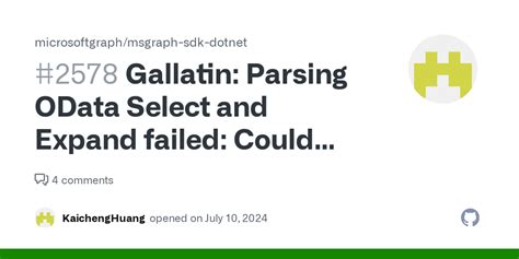 Gallatin Parsing Odata Select And Expand Failed Could Not Find A Property Named