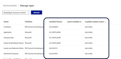 how to update a d365 business central appsource app to the most recent version erp software blog