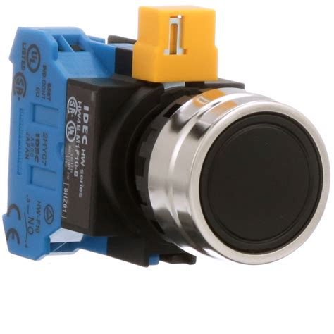 IDEC Corporation HW4B M1F10 B Pushbutton HW Series Metal Bezel Flush Non Illum 1NO Mom