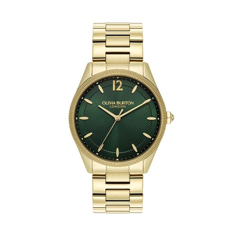Jual Olivia Burton Coin Edge Bezel Forest Green Sunray Dial With Gp