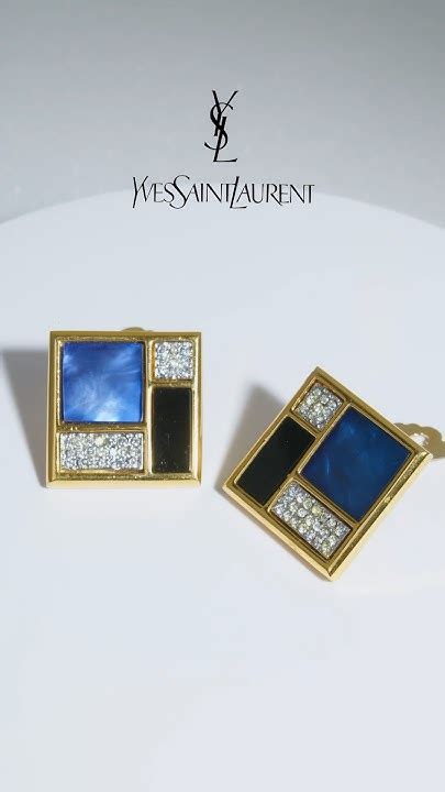 Ysl 입생로랑 몬드리안 사각 귀걸이 빈티지 Yves Saint Laurent Earrings Vintage 입생로랑