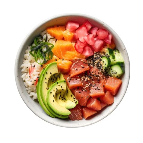 Premium AI Image Pok Bowl On White Plate On White Background