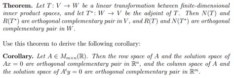 solved theorem let t v→w be a linear transformation between