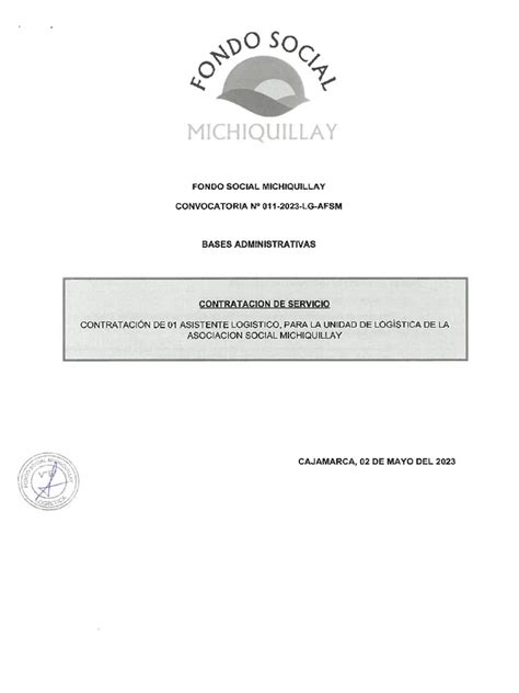N°011 2023 Lg Fsm I Convocatoria Pdf