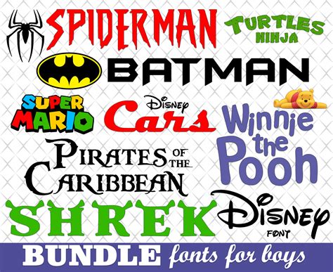 Cricut Font Svg Bundle Disney Font Svg Digital Font Bundle Etsy