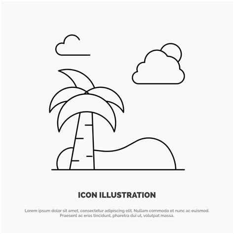 Beach Palm Tree Spring Line Icon Vector 17994232 Vector Art At Vecteezy