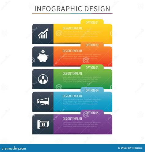 Infographics Tab Index 5 Option Template Vector Illustration Ba Stock Vector Illustration Of