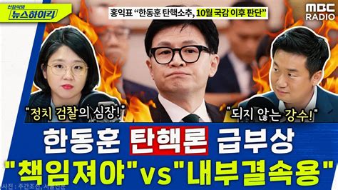 이재명 영장기각 뒤따른 한동훈 탄핵론에 책임져야vs내부결속용 되지 않는 강수 이승환and용혜인 신장식의 뉴스하이킥