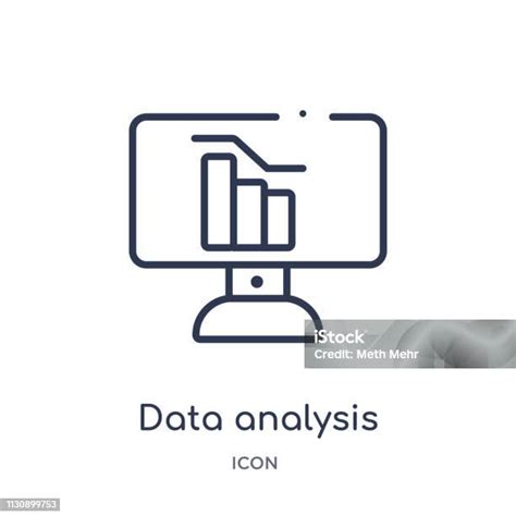 인공 지능 개요 컬렉션에서 선형 데이터 분석 아이콘입니다 얇은 라인 데이터 분석 벡터 흰색 배경에 고립입니다 데이터 분석 최신 유행 삽화 0명에 대한 스톡 벡터 아트 및