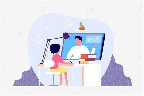 원격 학습 컴퓨터 교육 수업 앱 통신 사람 Png 일러스트 및 벡터 에 대한 무료 다운로드 Pngtree