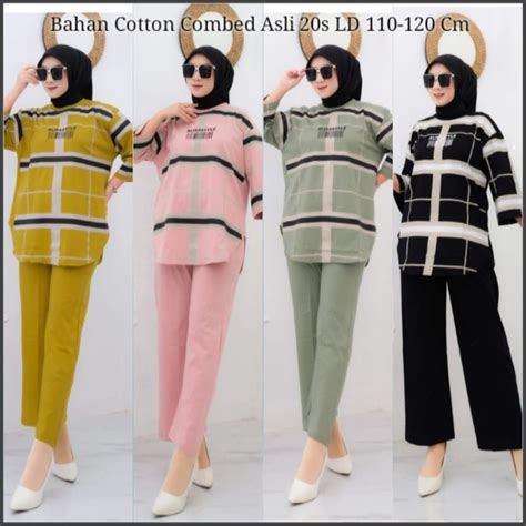 Jual Baju Setelan Wanita Kekinian One Set Wanita Kekinian Bahan