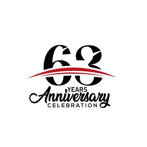 Premium Vector 63rd Anniversary Celebration Design Template For