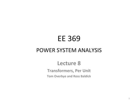 Bef 23803 Lecture 14 Per Unit Analysis Of Three Phase Systemppt