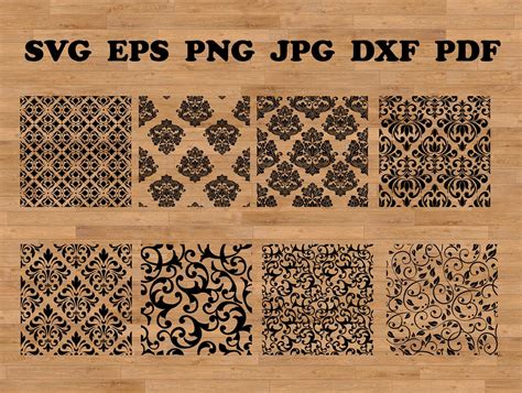 Damask Seamless Pattern Svg Floral Dxf Damask Eps Damask Svg Cut