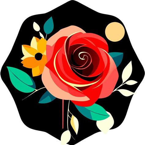 Silueta De Una Rosa Dibujada A Mano Vector Premium