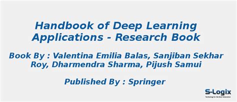 Leading Research Books In Handbook Of Deep Learning Applications S Logix