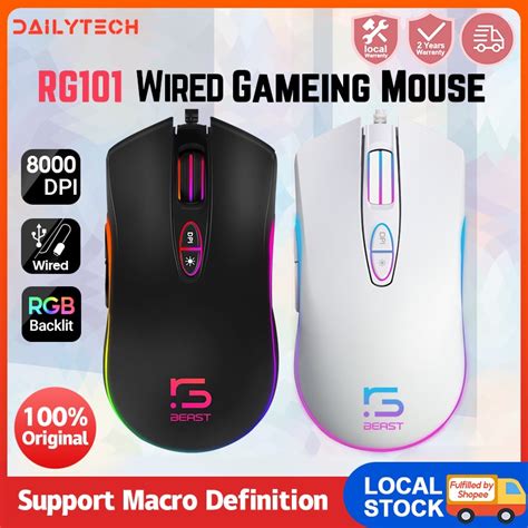 Programmable Mouse Rgb Gaming Mouse Wired Mouse 8000dpi Adjustable