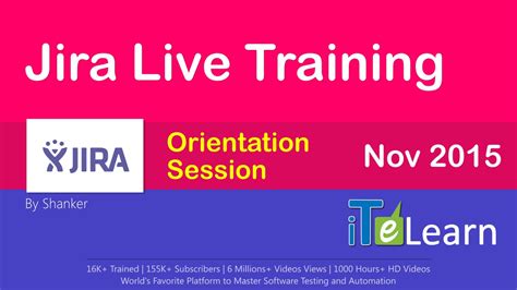 Jira Live Training Orientation Session 24th Nov 2015 By Itelearn Youtube