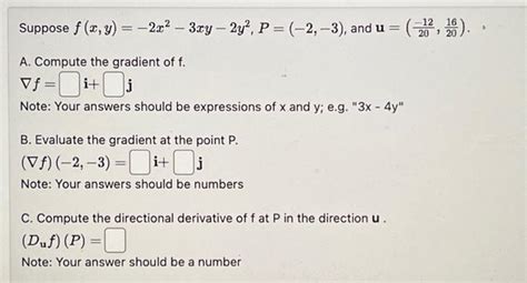 Solved Suppose F X Y −2x2−3xy−2y2 P −2 −3 And