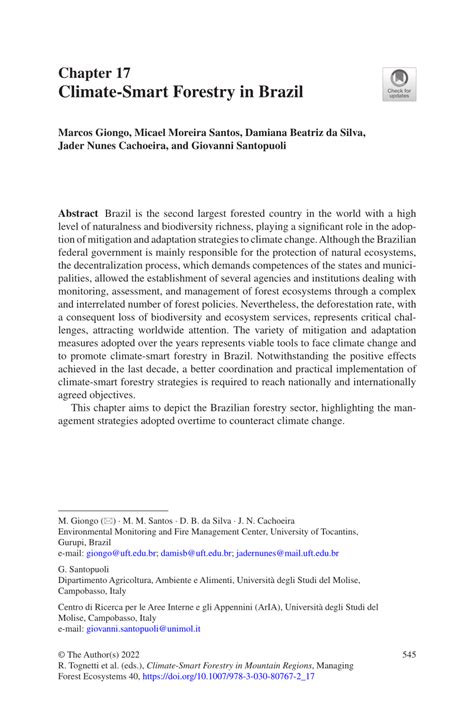 Pdf Climate Smart Forestry In Brazil