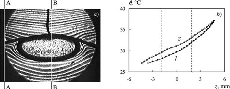 Thermocapillary Convection A Interference Pattern B Temperature Download Scientific