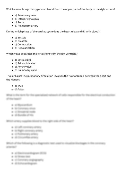 SOLUTION Blood Circulation And Heart Pathways Quiz Studypool